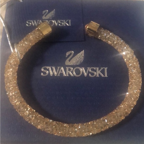 Swarovski | Jewelry | Swarovski Gold Bracelet New With Tags Size Ml ...